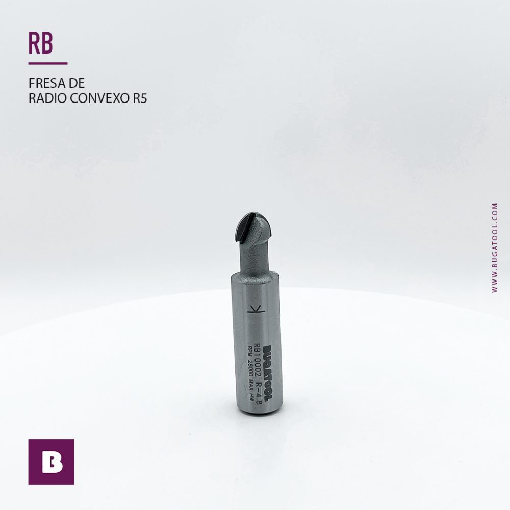 S12 D9.5 R5 2-blade convex radius milling cutter | Bugatool